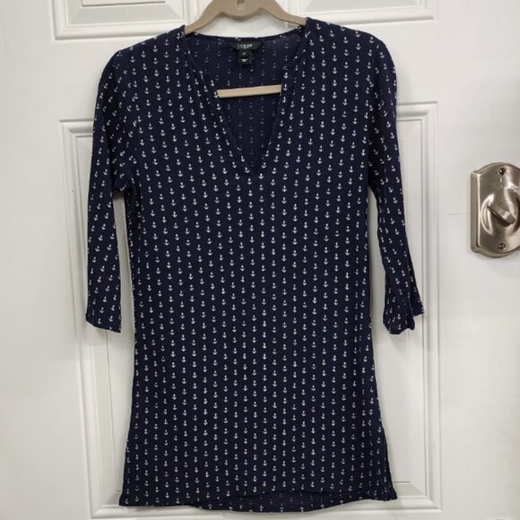 J. Crew | Swim | J Crew Navy Anchor Dress Tunic Cover Up Size Xs | Poshmark